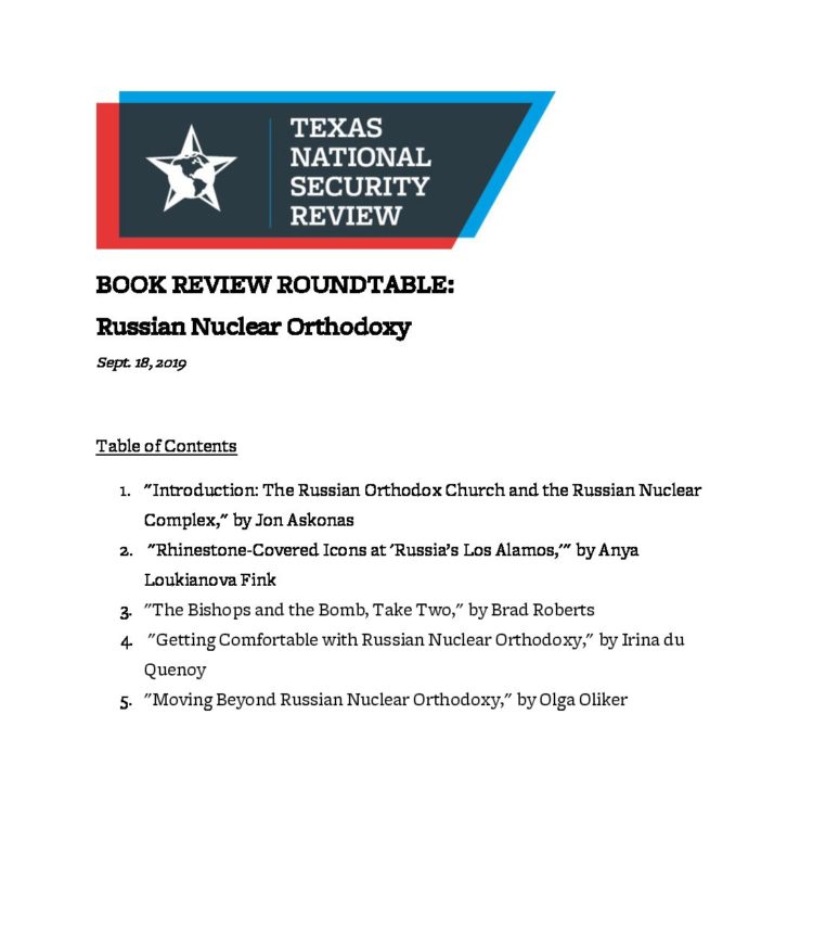 TNSR Russian Nuclear Orthodoxy Roundtable PDF - Texas National Security ...