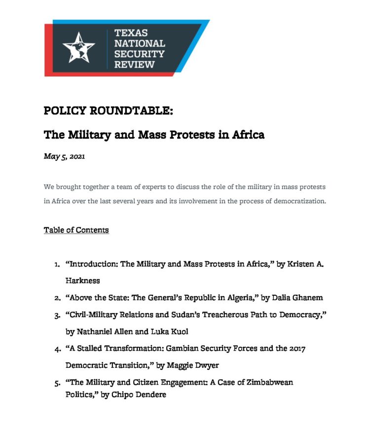 Policy Roundtable Africa May 2021 for PDF - Texas National Security Review