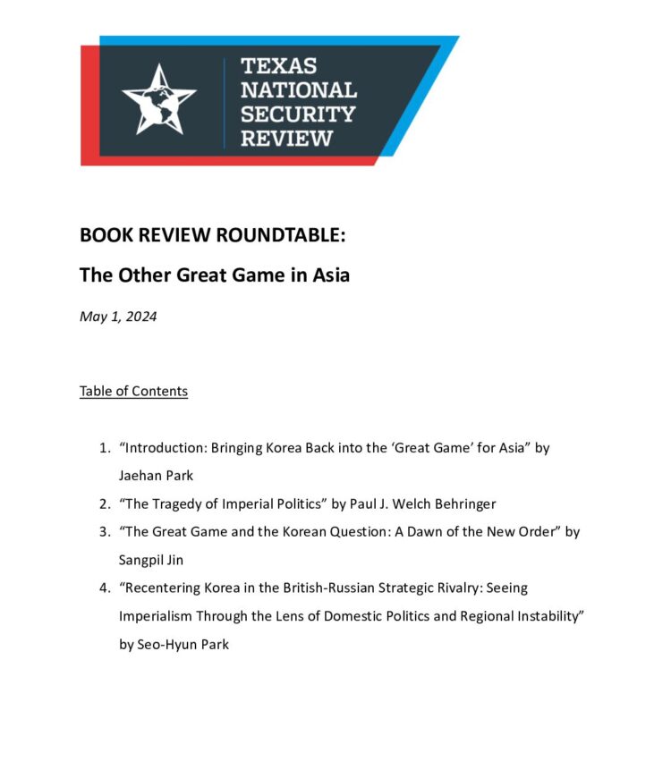 The Other Great Game roundtable PDF - Texas National Security Review